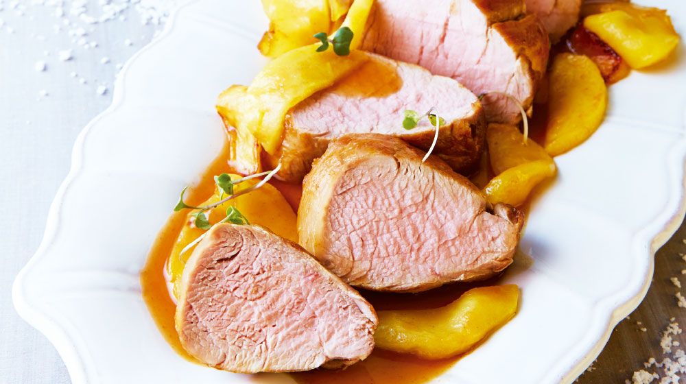 Lomo De Cerdo Asado Con Manzanas Cómo Hacer Lomo Relleno De Frutos